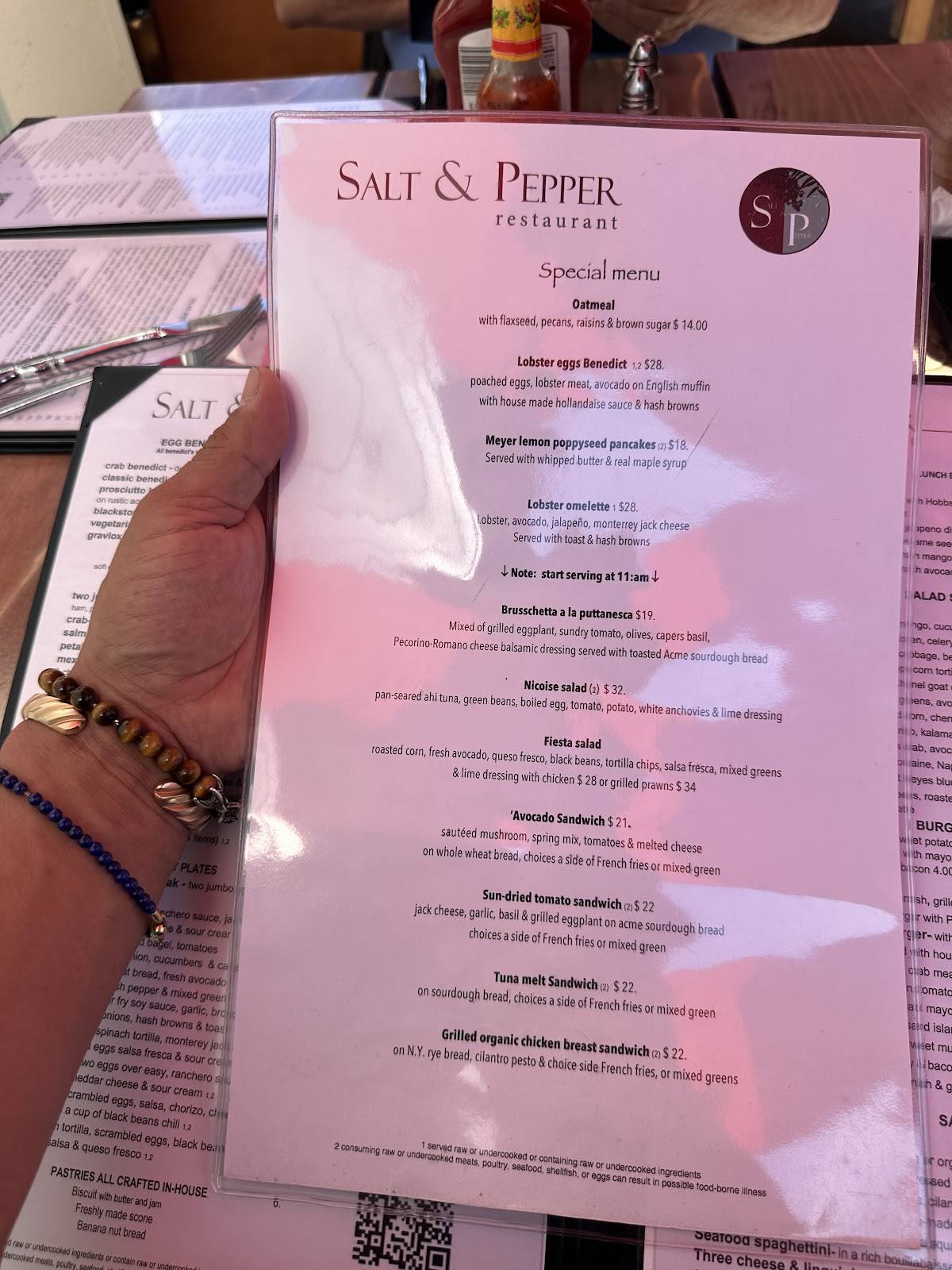 Menu at Salt & Pepper Restaurant, Belvedere Tiburon