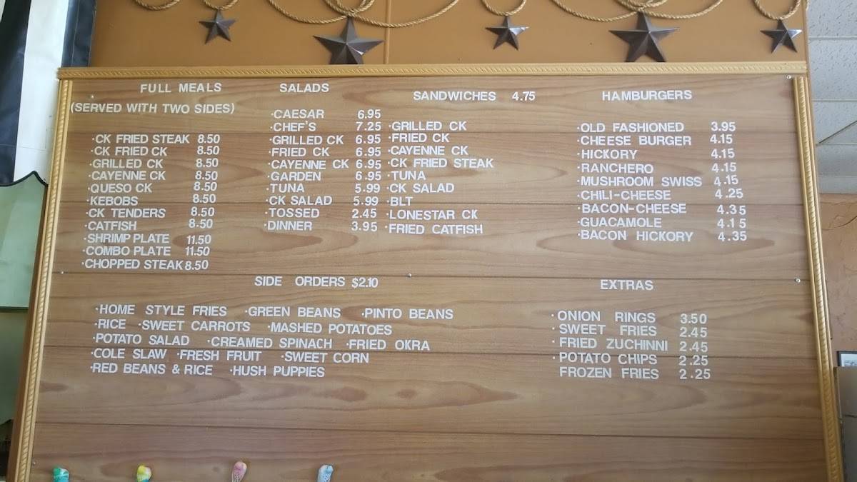 Menu at Lone Star Grill restaurant, Benbrook