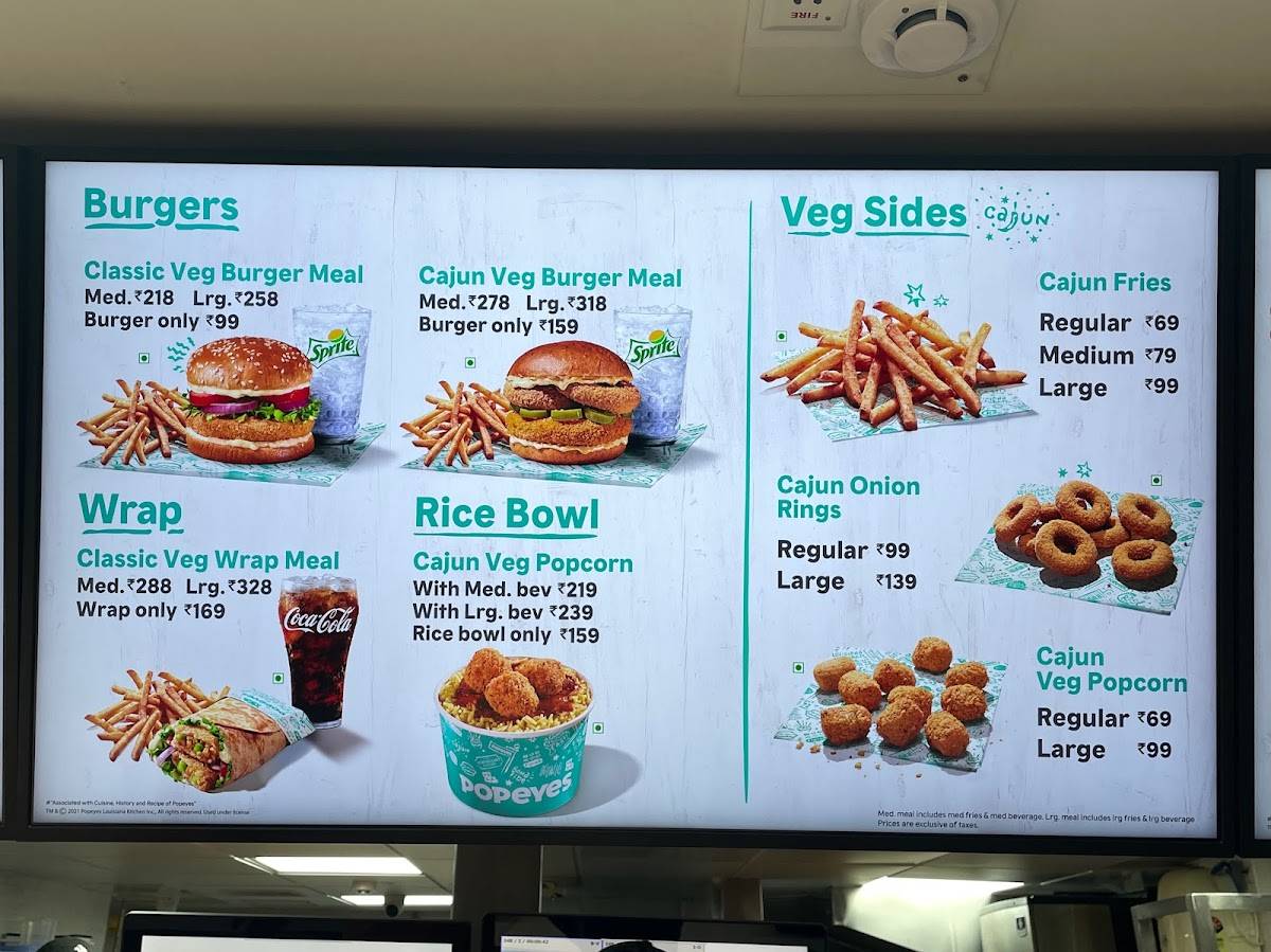 Menu at Popeyes - Famous Louisiana Chicken, Bengaluru, No 10