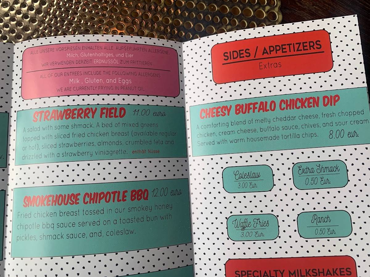 Menu at Benji's Birdhouse restaurant, Ramstein-Miesenbach