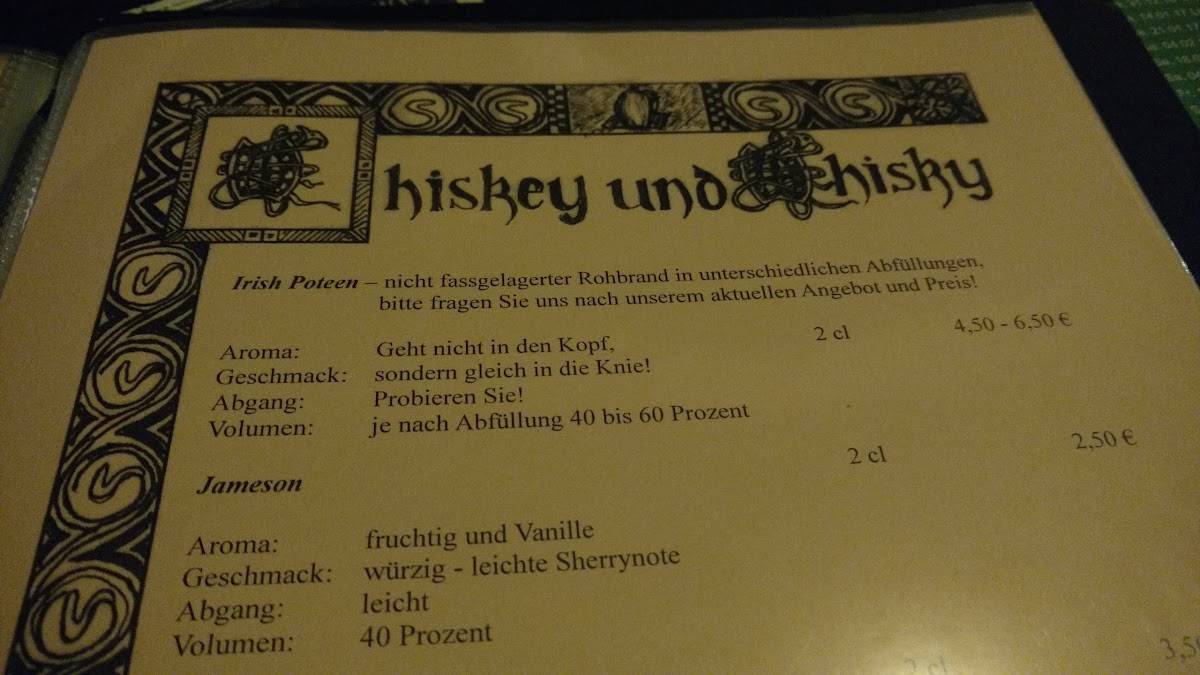 Menu at The Double Inn (Irish-Scottish Pub Berlin), Berlin
