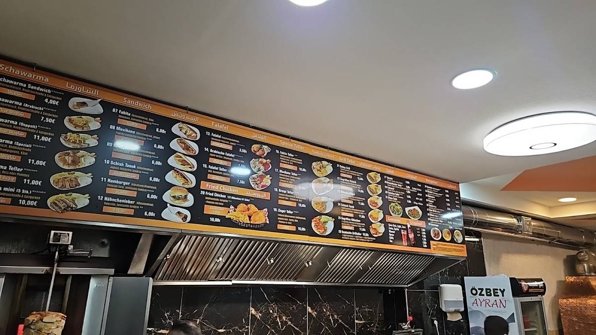 Menu at Abu Al Abed restaurant, Duisburg