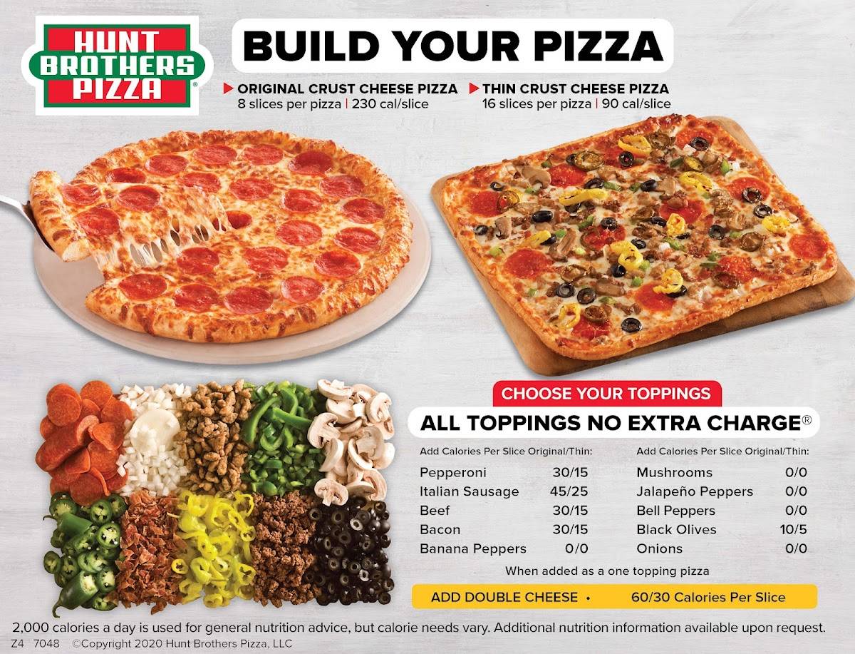Menu at Hunt Brothers Pizza restaurant, Big Island