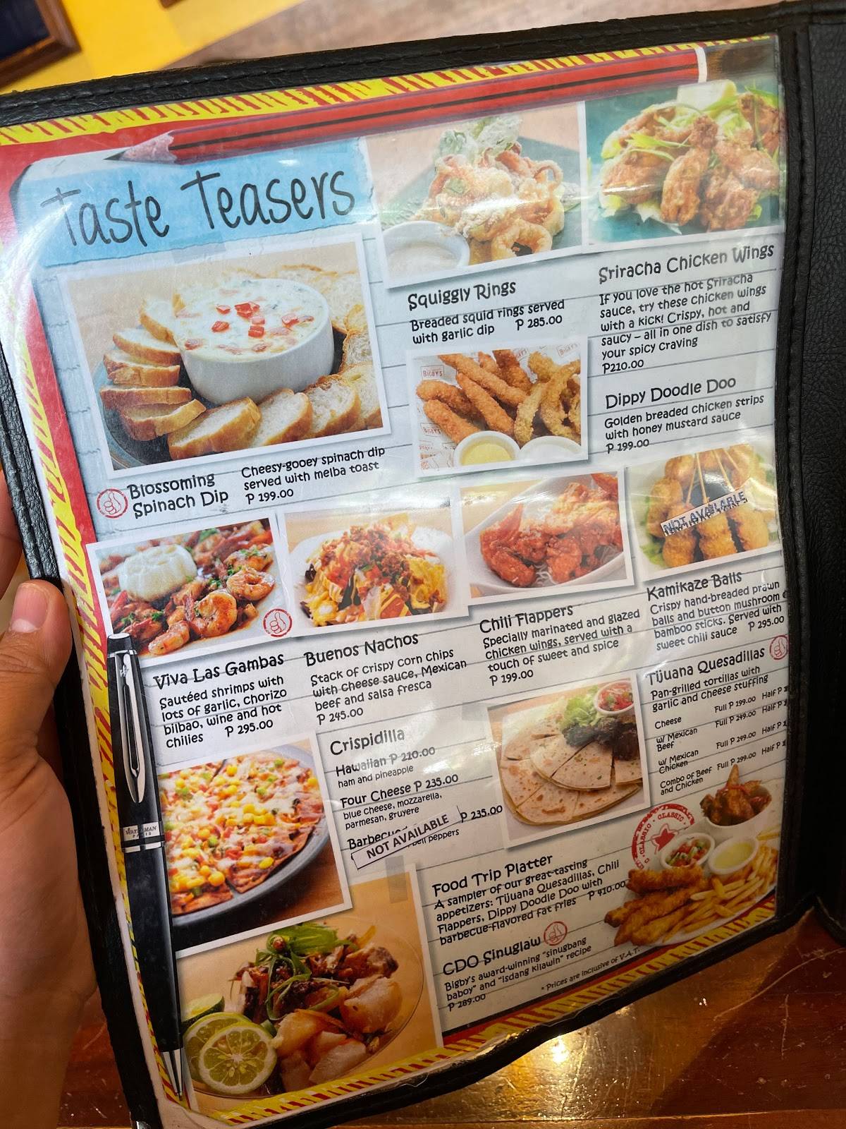 Menu at Bigby's Cafe and Restaurant Ayala Center Cebu, Cebu City, ayala ...