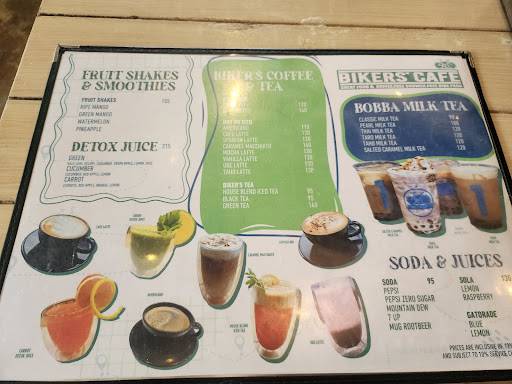 Menu at Bikers' Cafe, Pasay