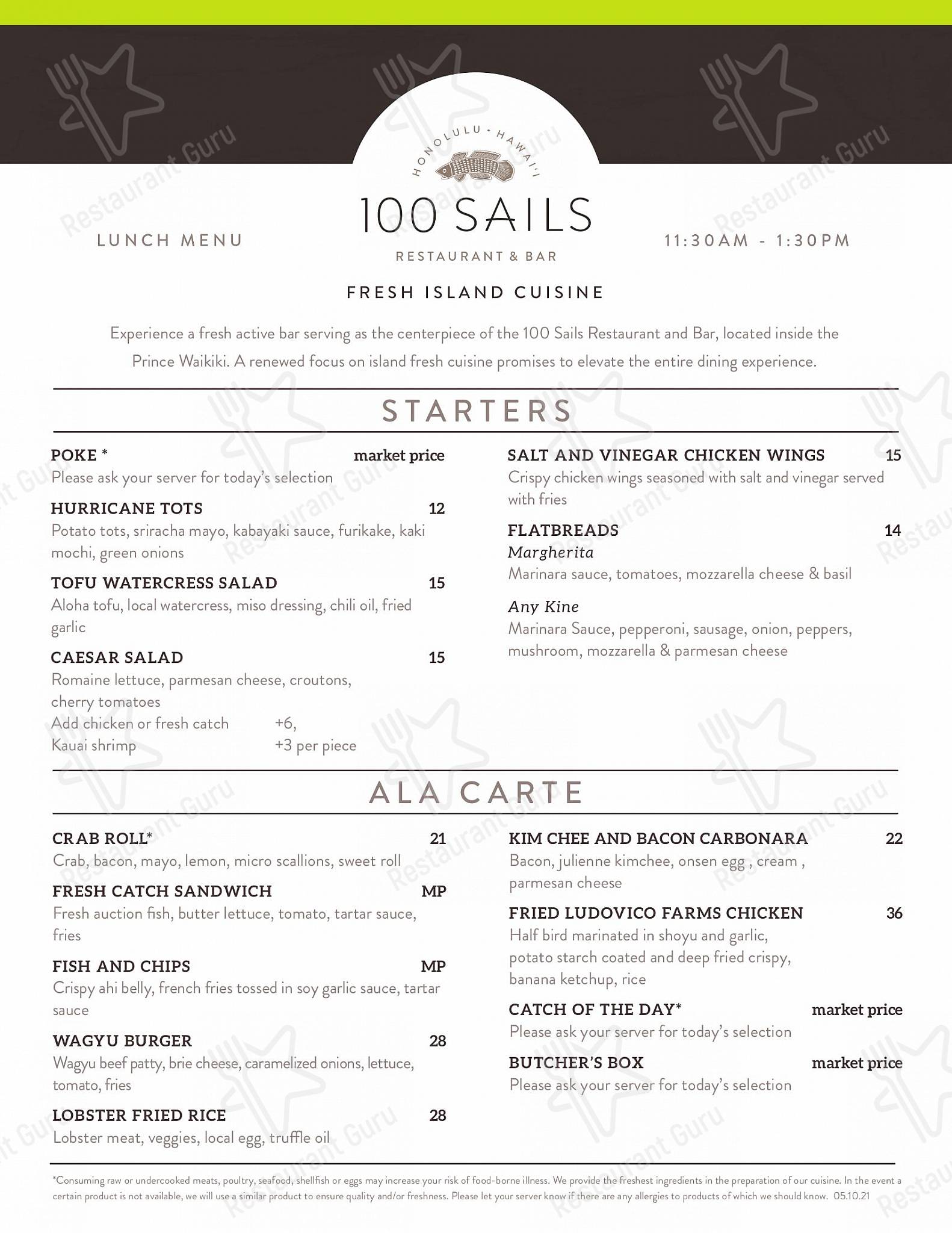 Menu at Bird of Paradise Restaurant, Ewa Beach