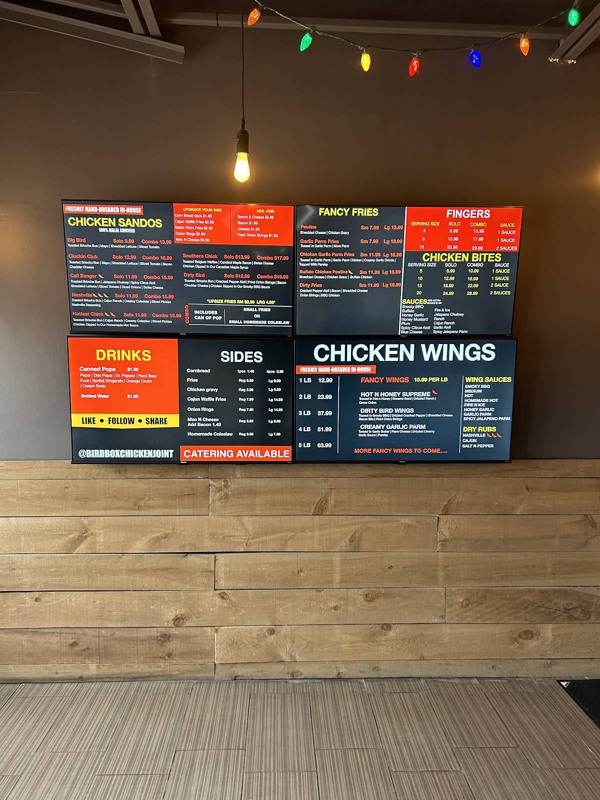 Menu at Birdbox Chicken Joint restaurant, London