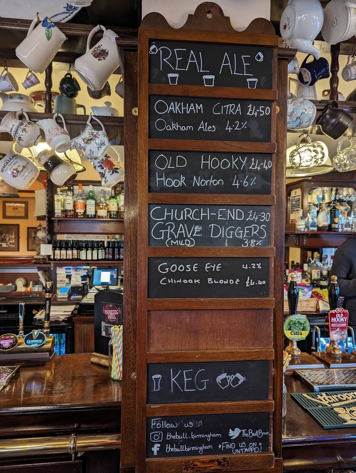 Menu at The Bull pub & bar, Birmingham, 1 Price St