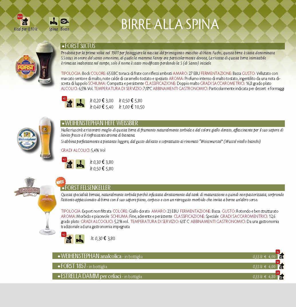 Menu da Birreria Forst ristorante, Trieste