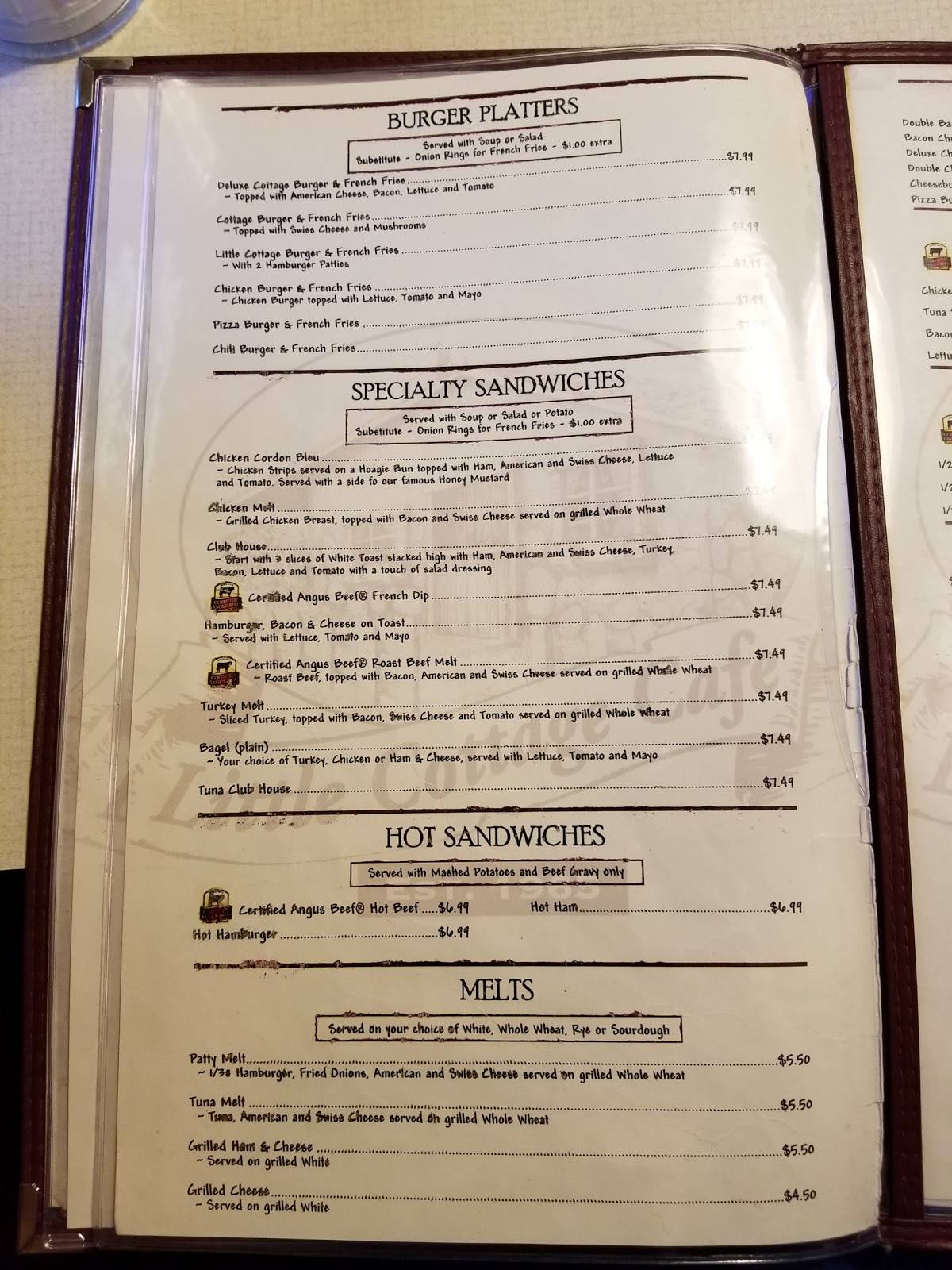 Menu at Little Cottage Café cafe, Bismarck