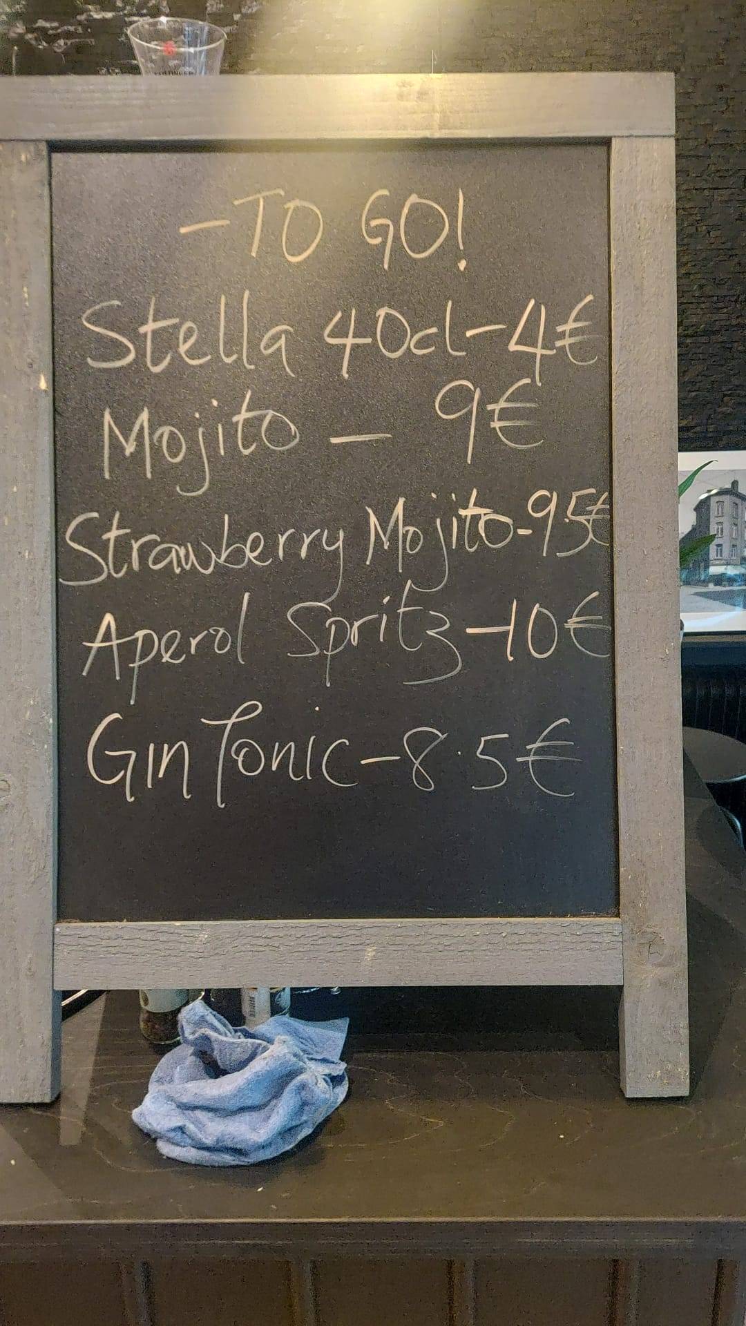 Menu at Bistro National restaurant, Antwerp