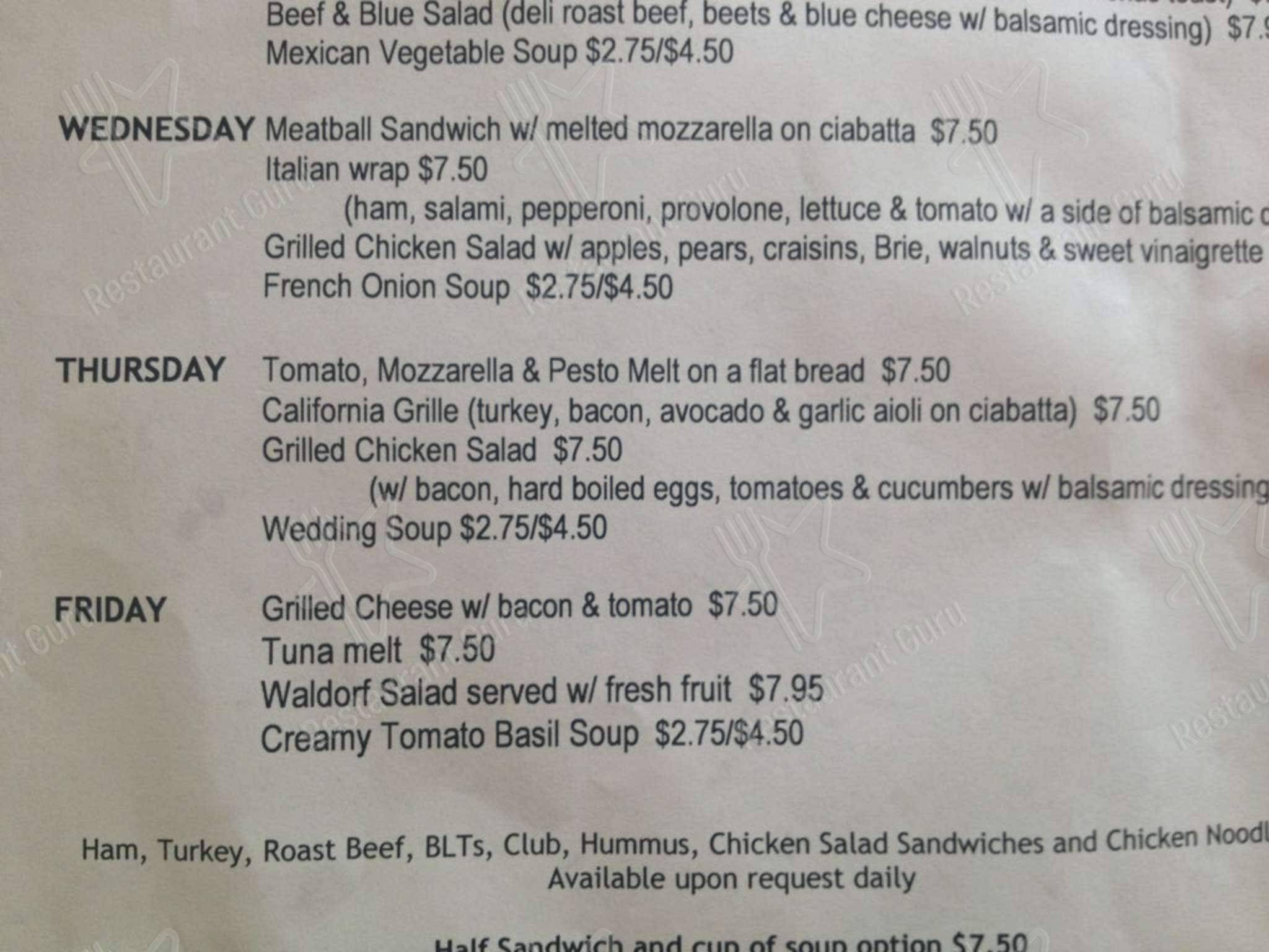 Menu at Black Dog Coffee & Catering restaurant, Hollidaysburg