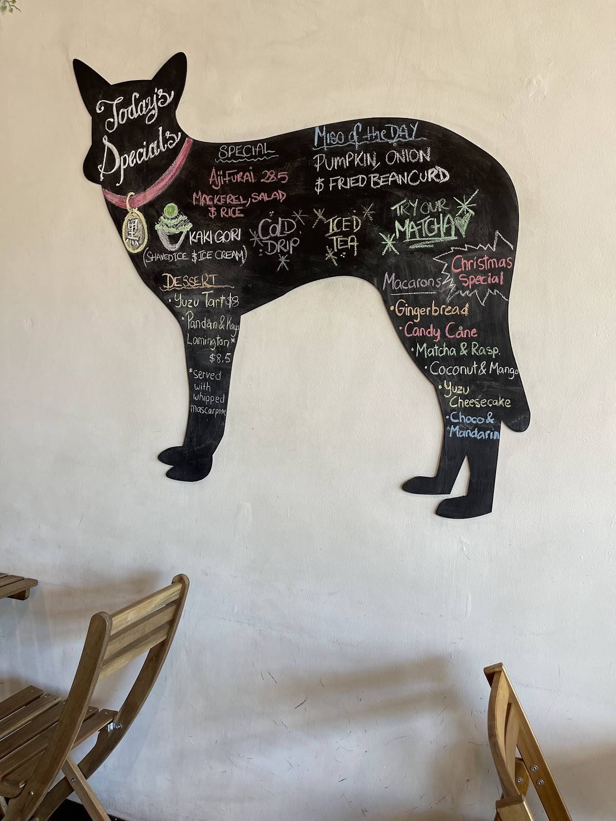 Menu at Black Dog Gallery cafe, Tusmore