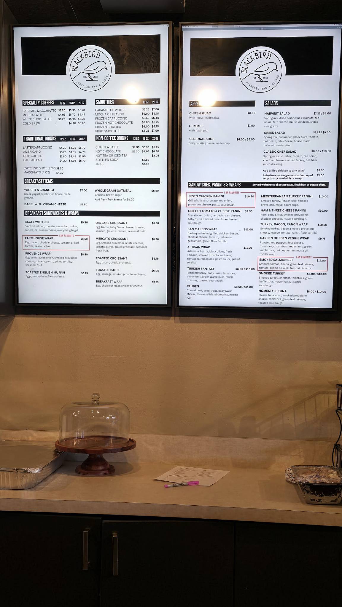 Menu at Blackbird Espresso Bar and Bistro, Topeka