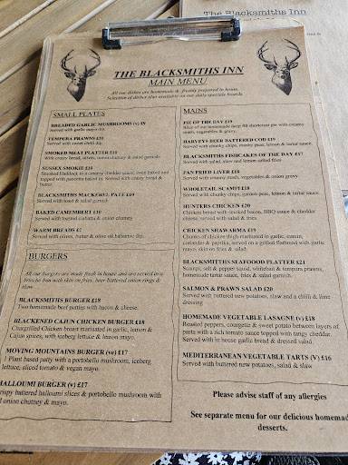 Menu at Blacksmiths Inn Ninfield pub & bar, Battle, The Grn