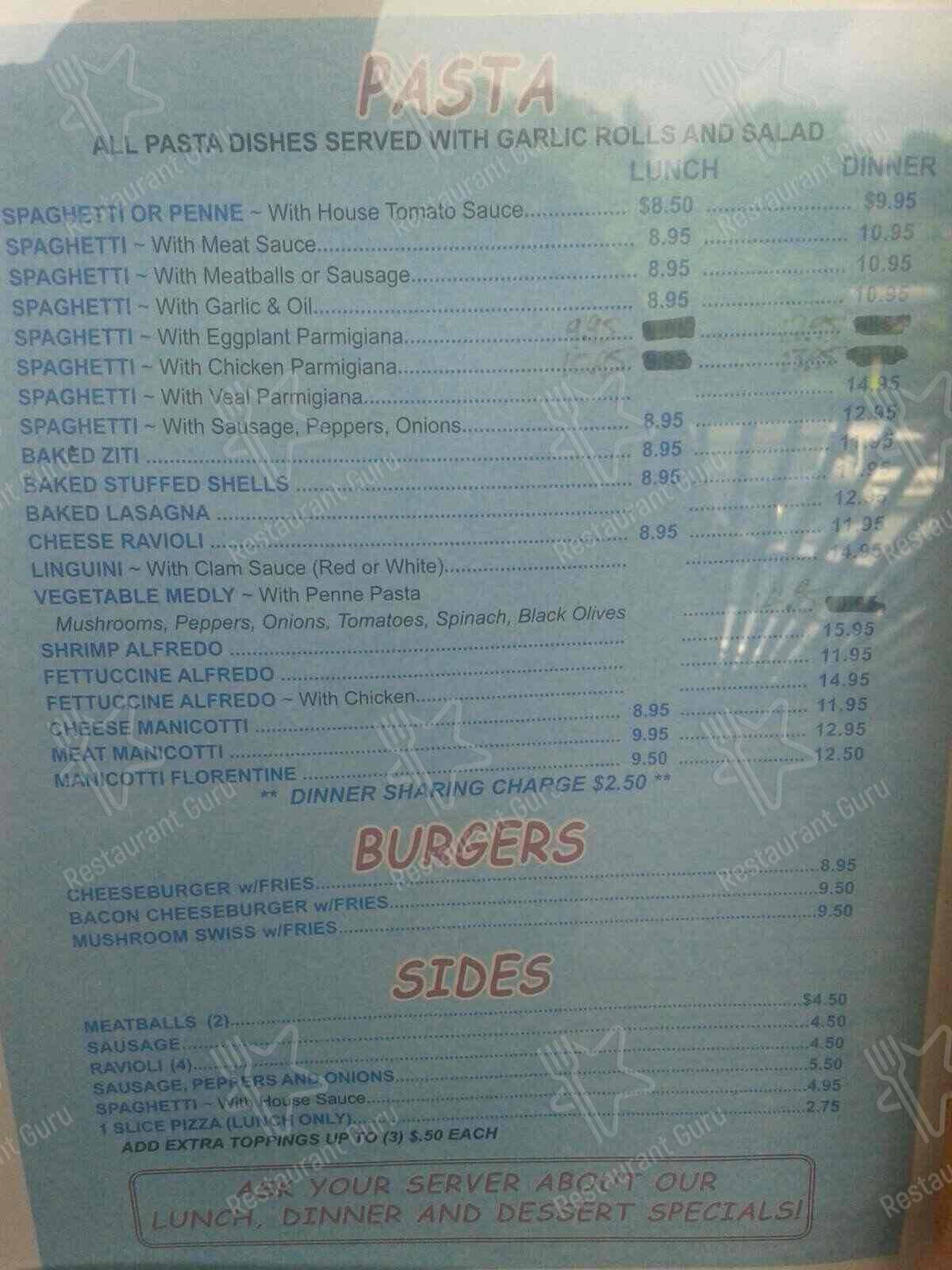 Menu at Blue Jeans Pizza & Pasta pizzeria, Blue Ridge