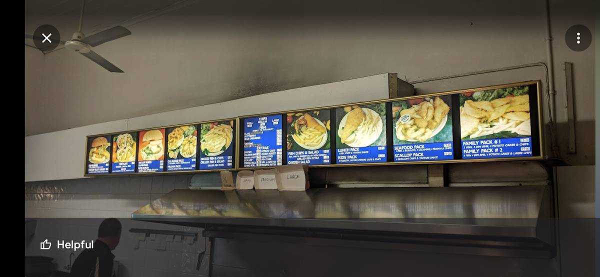 Menu at Blue Pacific Fish & Chips fast food, Echuca