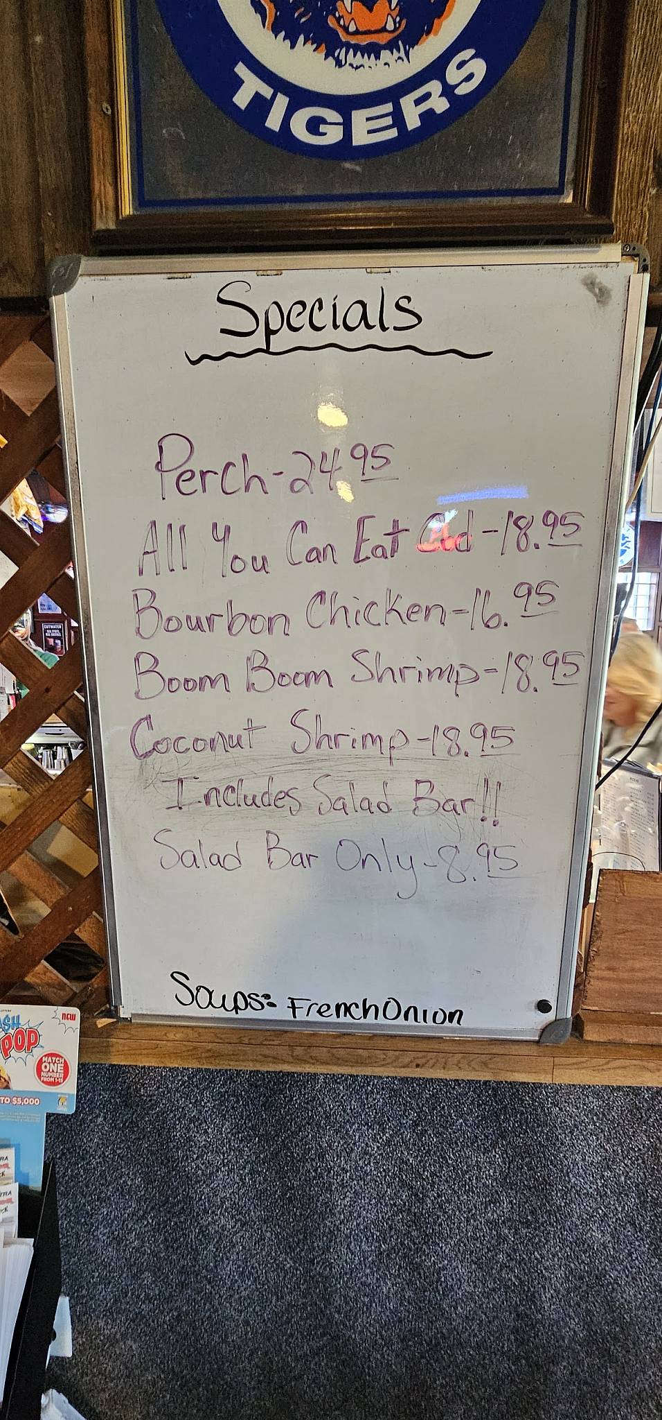 Menu at Blue Water Inn pub & bar, Caseville, Main St