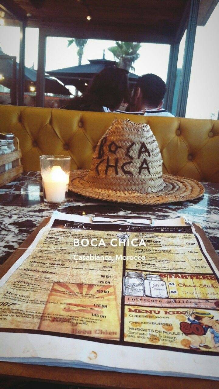 Menu au Boca Chica restaurant, Casablanca