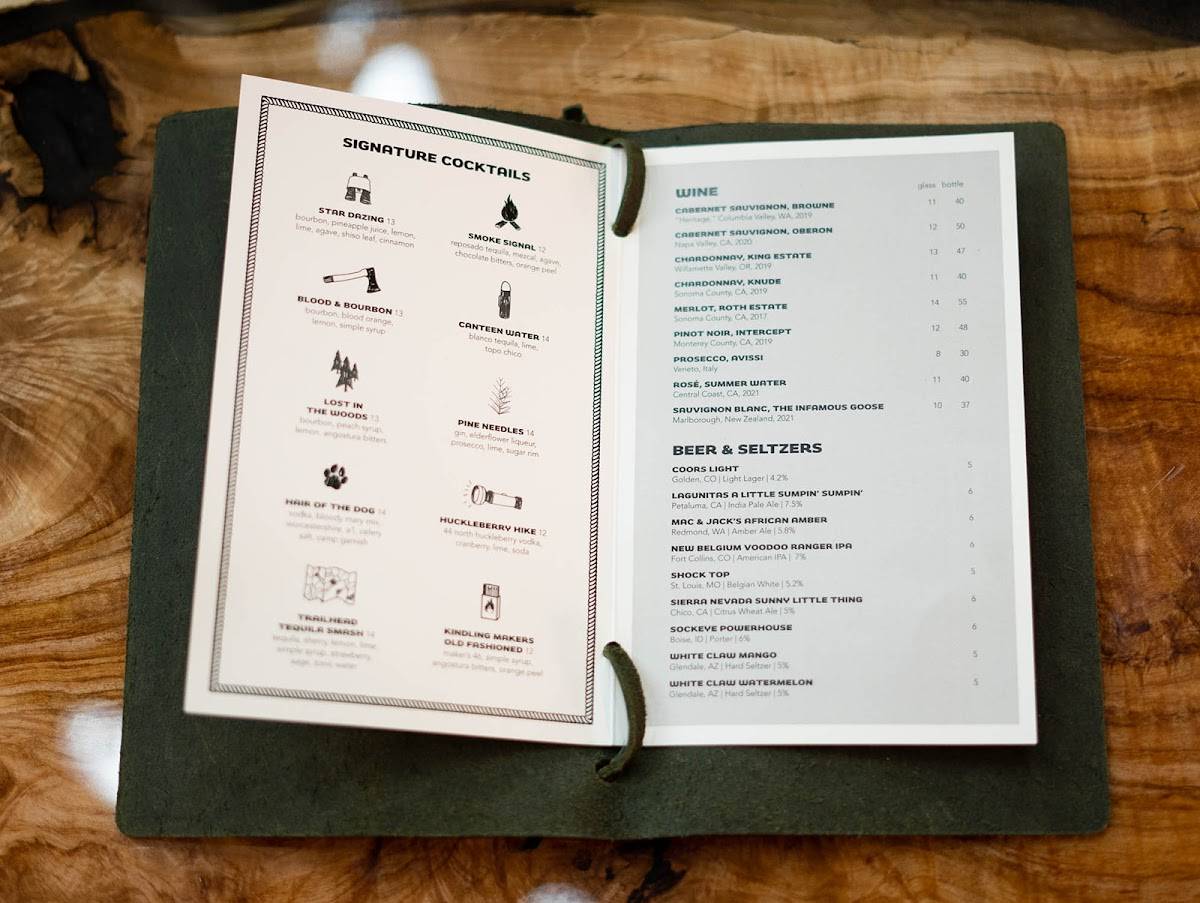 Menu at CAMP Cocktail Bar, Boise