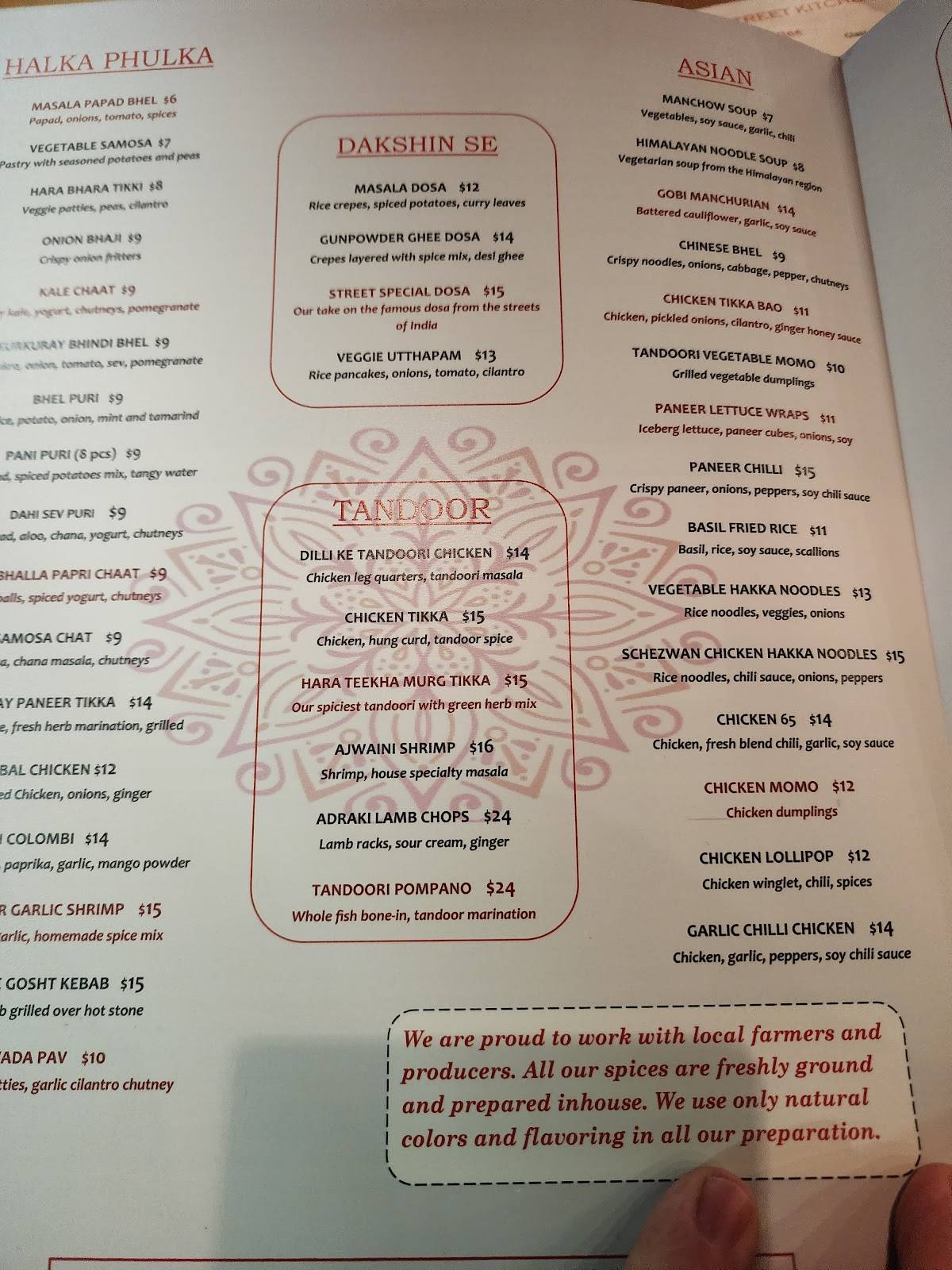 Menu at Bombay Street Kitchen restaurant, Orlando