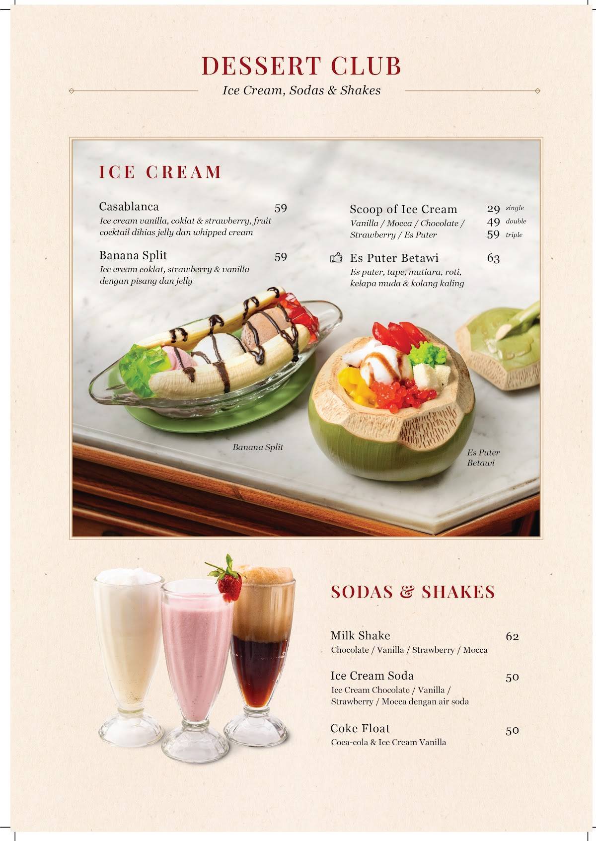 Menu at Bon Ami Restaurant - Dharmahusada, Surabaya