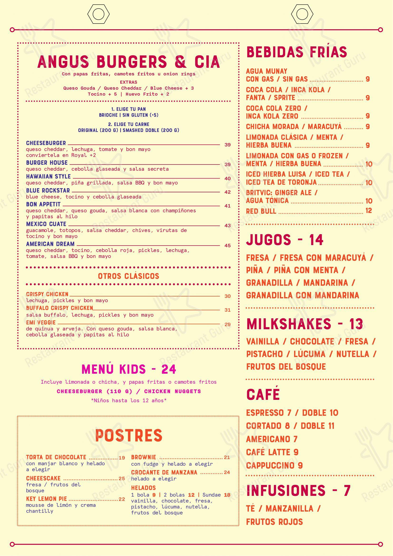 Carta del pub y bar Bon Beef - Patio Panorama (Surco), Santiago del ...