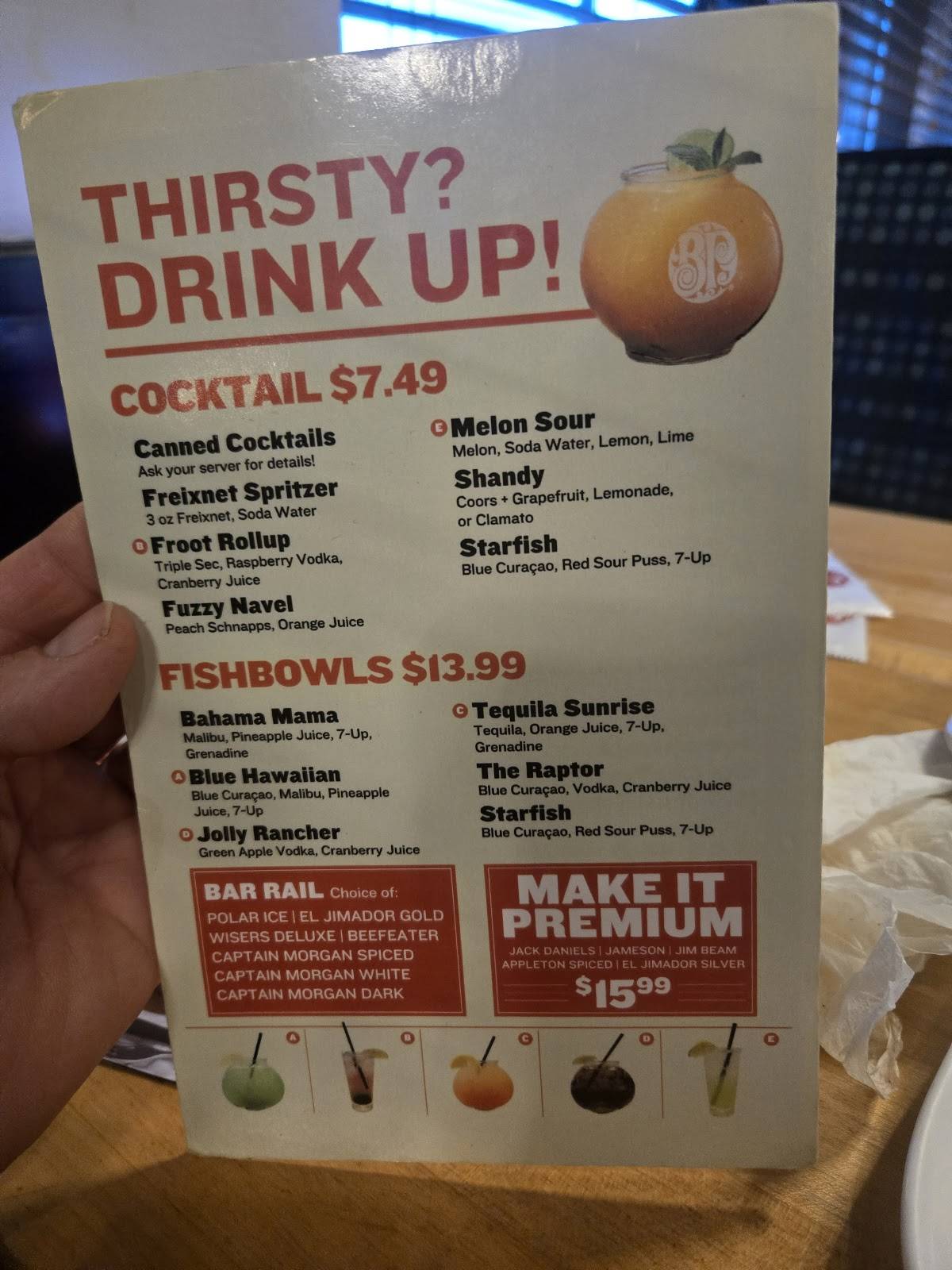 Menu at Boston Pizza pizzeria, Ottawa, St. Laurent Blvd
