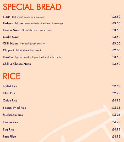 Menu at Purbani Botley restaurant, Southampton, 2A High St