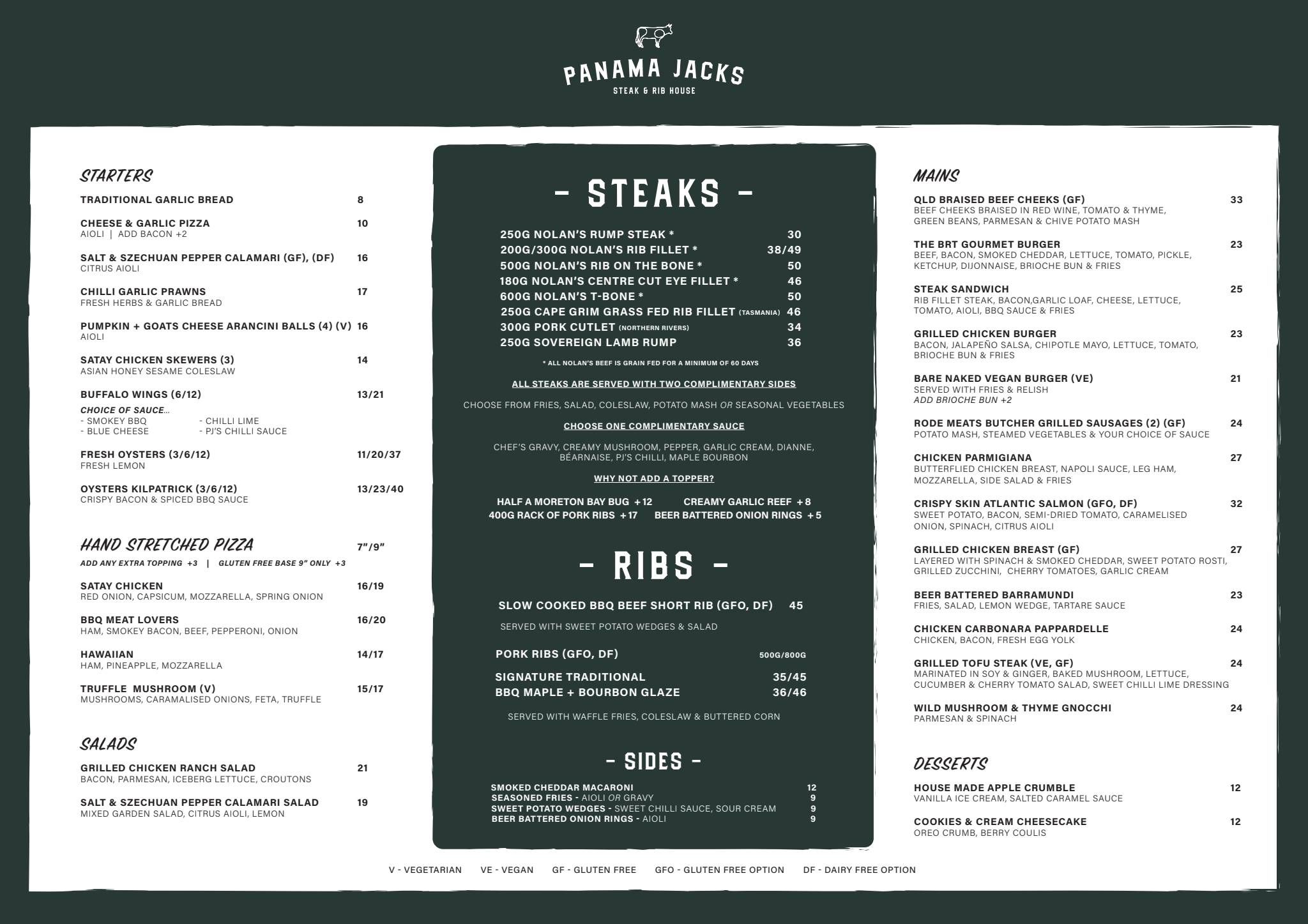 Menu at Bracken Ridge Tavern pub & bar, Bracken Ridge, 154 Barrett St