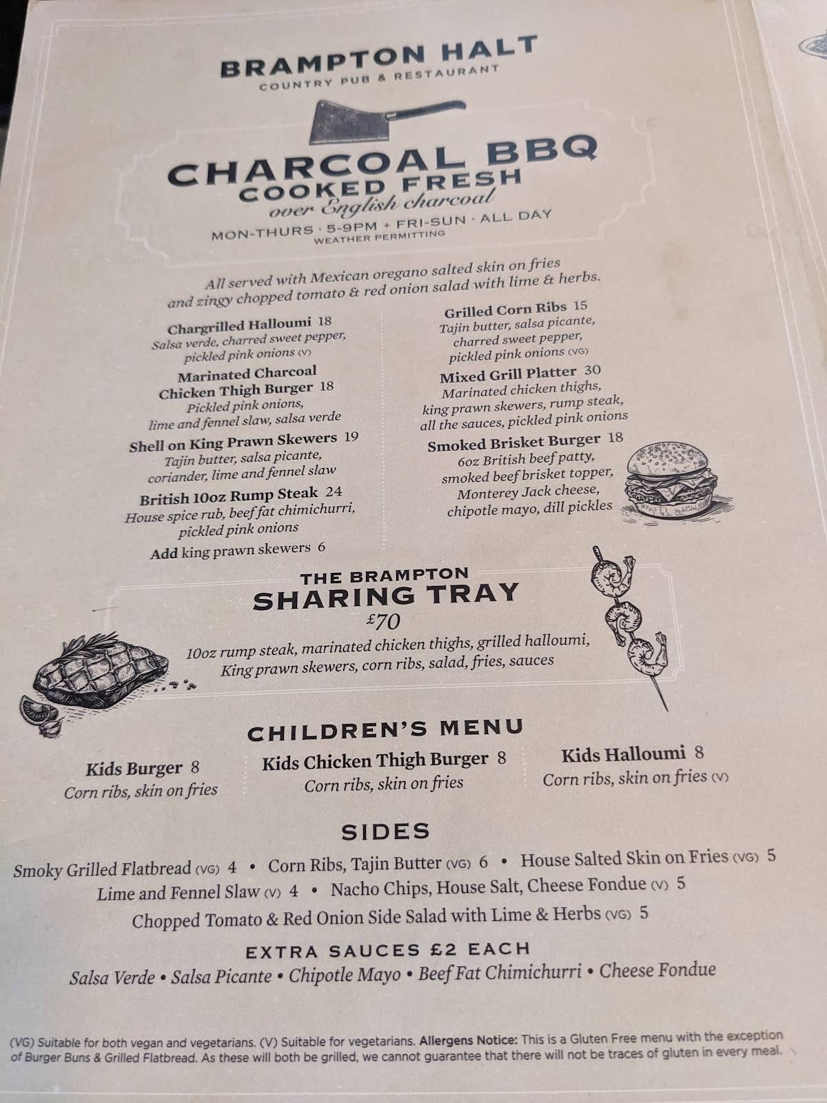 Menu at Brampton Halt pub & bar, Northampton