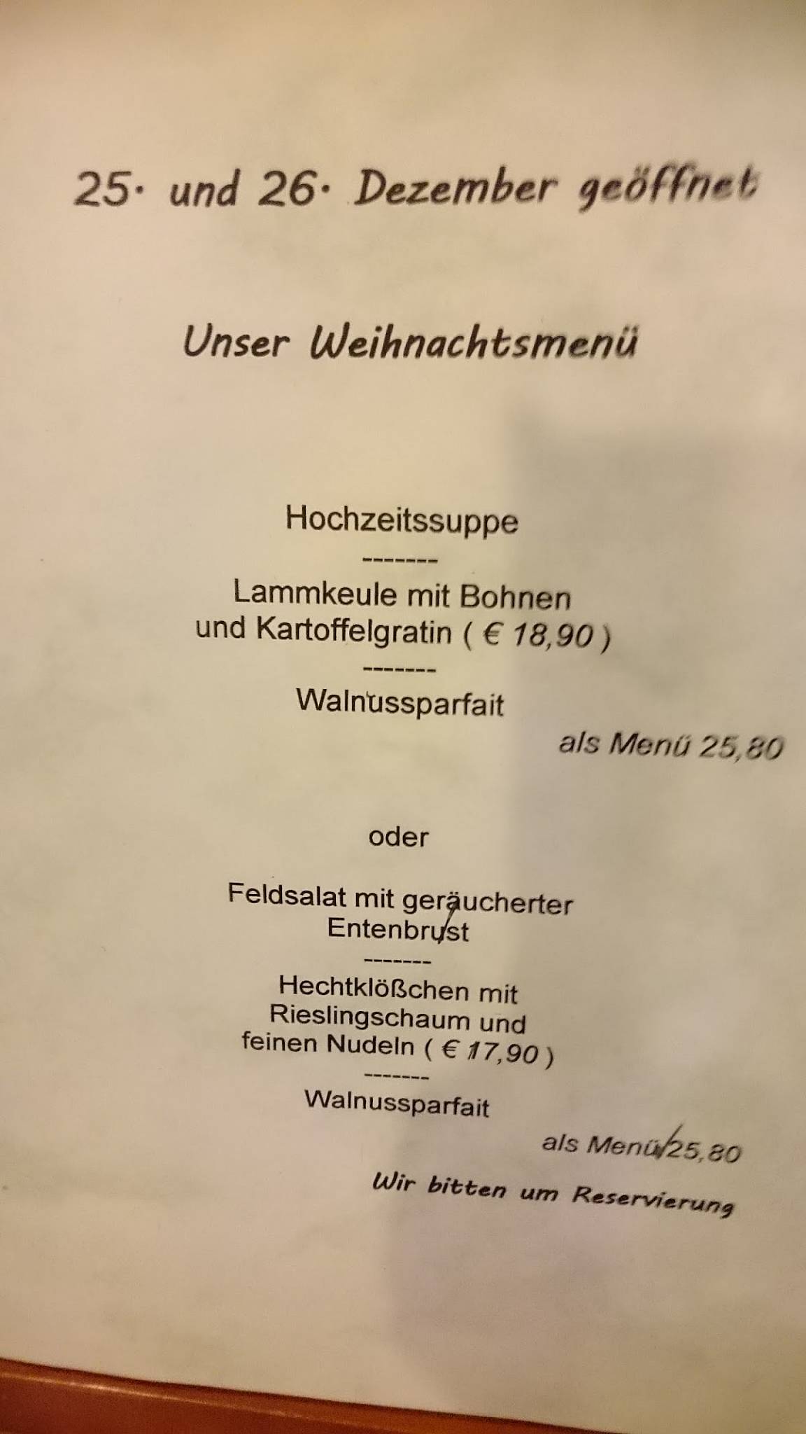 Speisekarte von Brandeck-Lindle restaurant, Ohlsbach