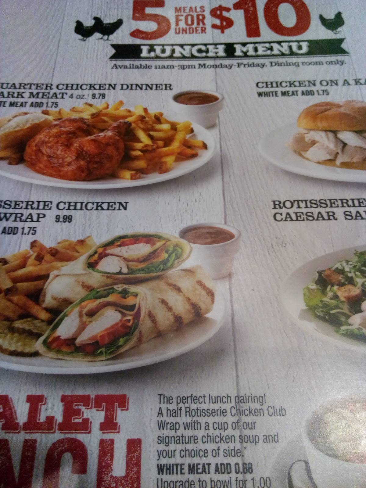 Menu at Swiss Chalet restaurant, Brantford, 84 Lynden Rd