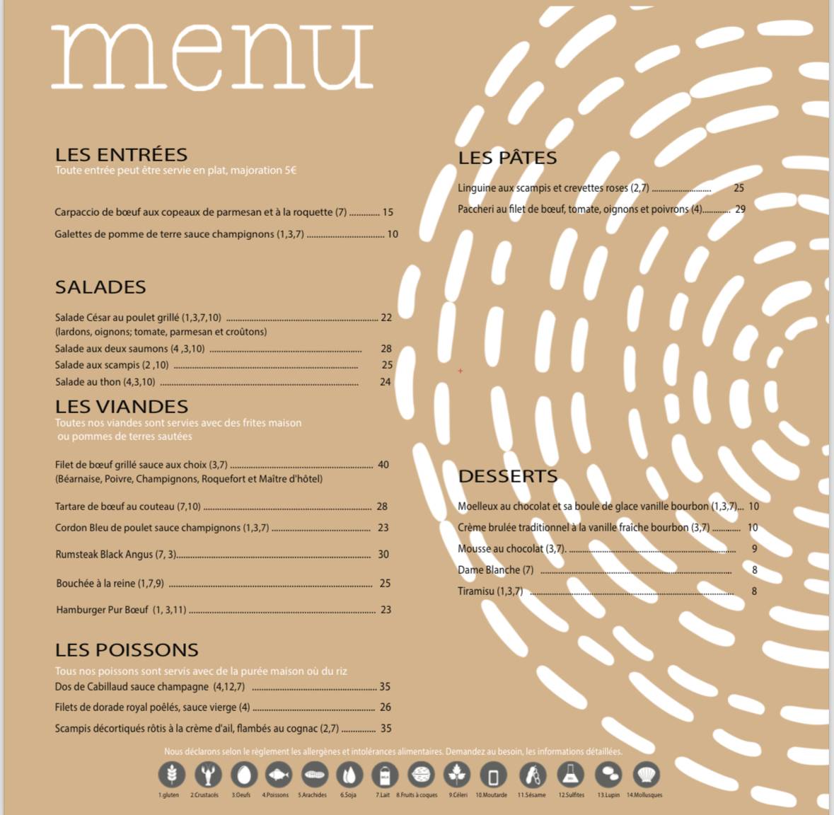 Speisekarte von Brasserie Osada restaurant, Luxemburg
