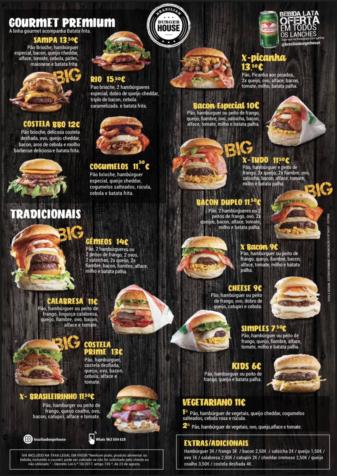 Menu em Brazilian Burger House restaurante, Almada