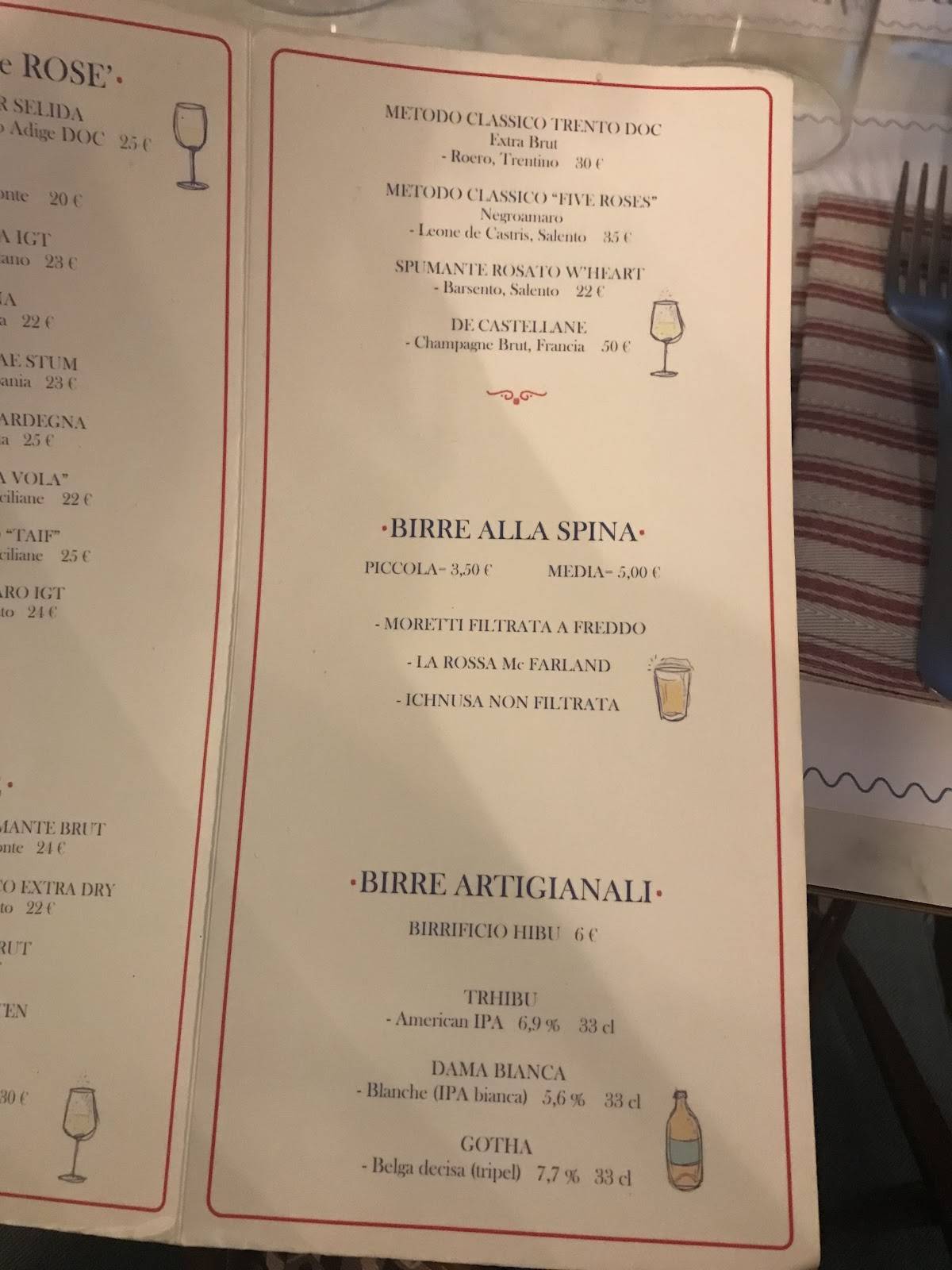 Menu at Bred e Renato pizzamare restaurant, Pavia