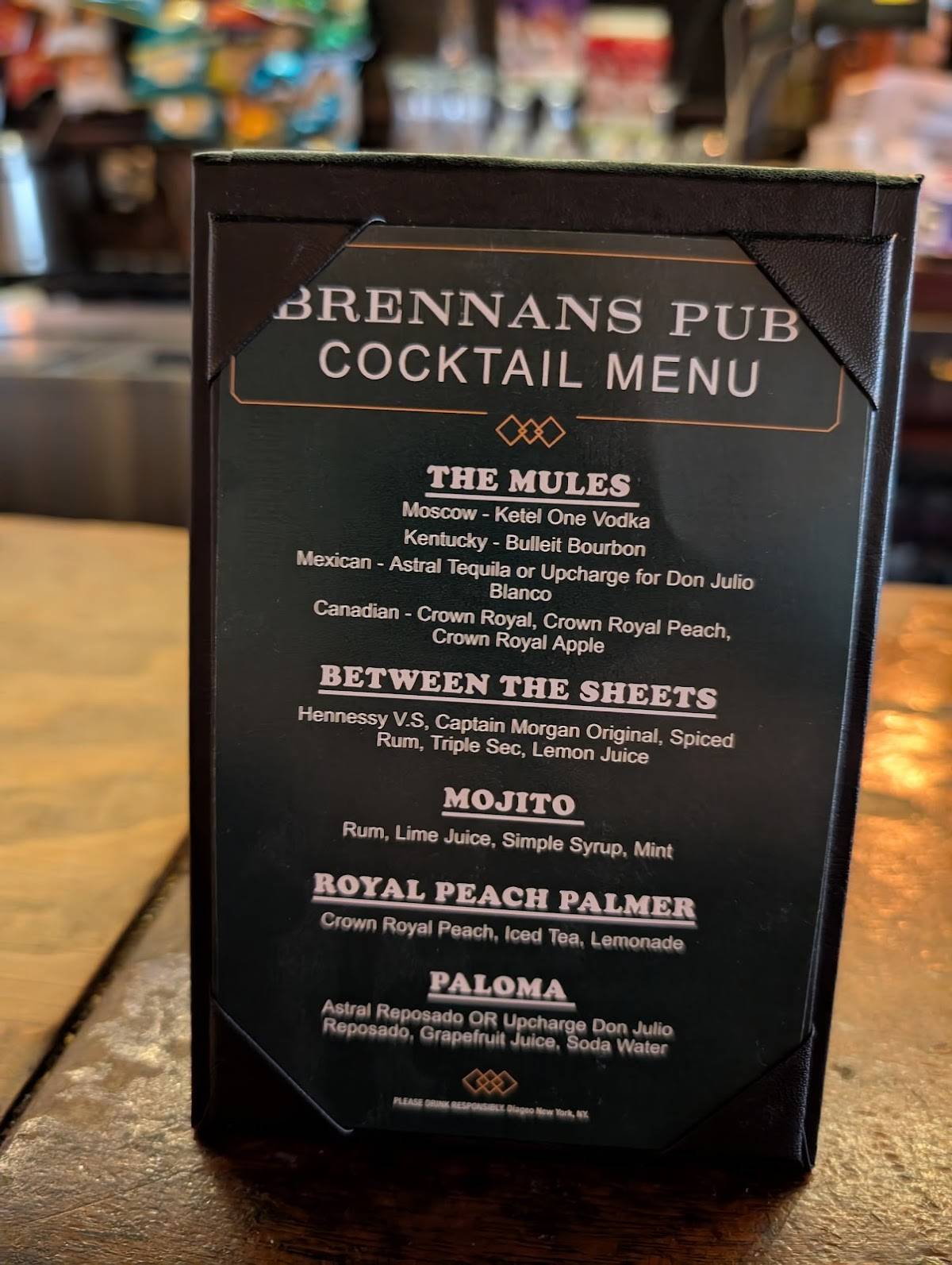 Menu at Brennan's Pub, Ashtabula