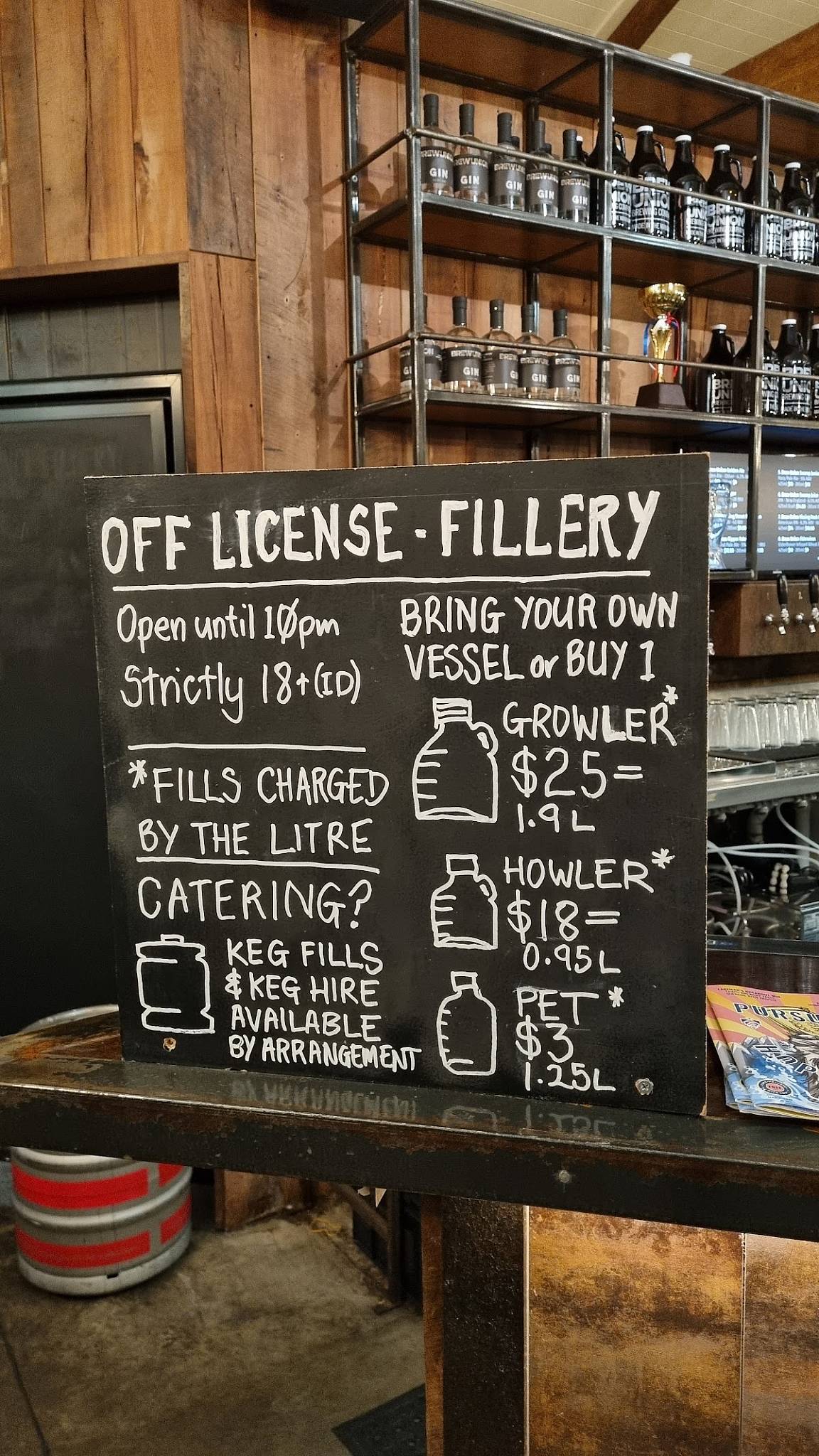 Menu at Brew Union Brewing Co pizzeria, Palmerston North