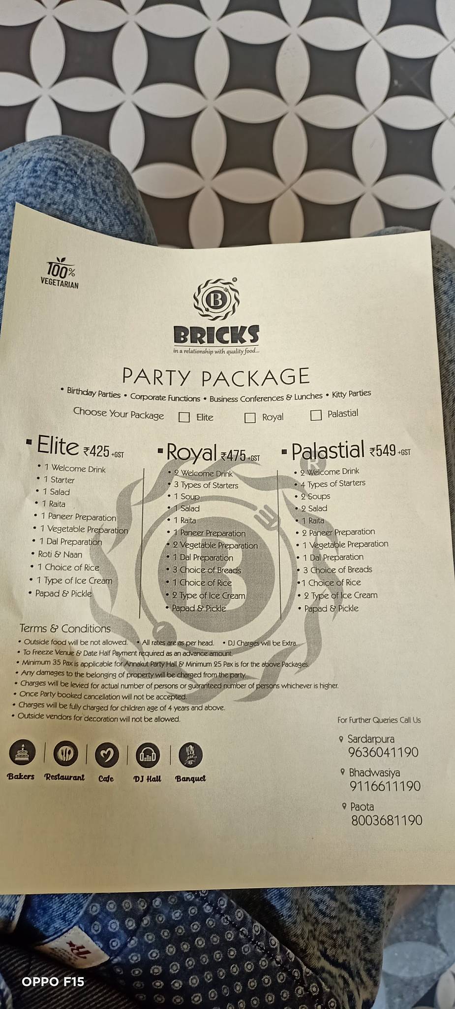 Menu at Bricks Restaurant and Bakers, Sardarpura, Jodhpur