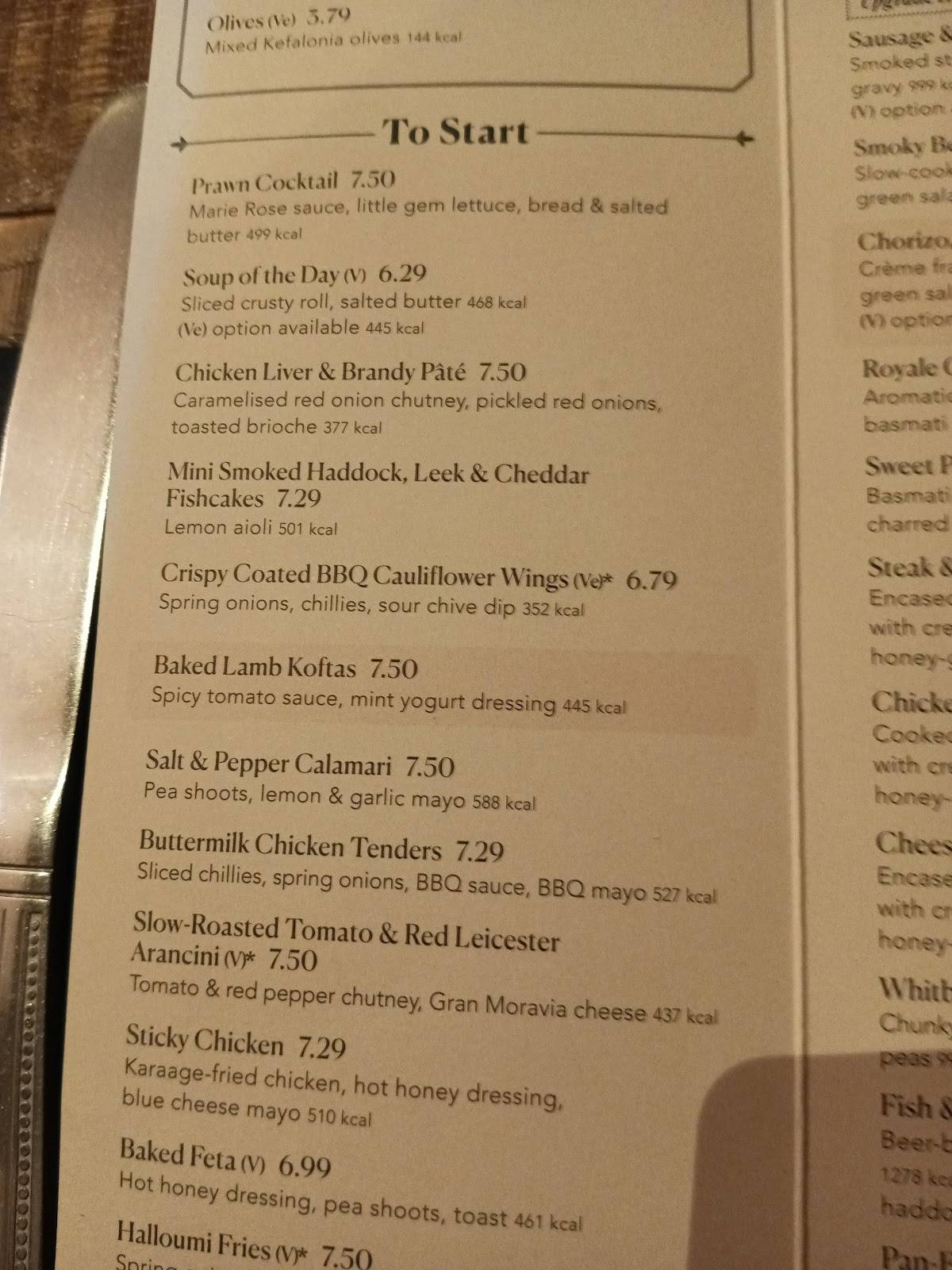 Menu at Bridge Inn pub & bar, Belper