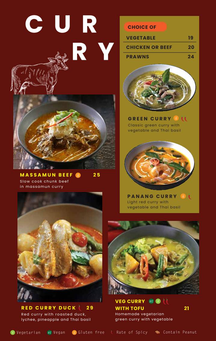 Menu at Pochana Brisbane restaurant, Brisbane City