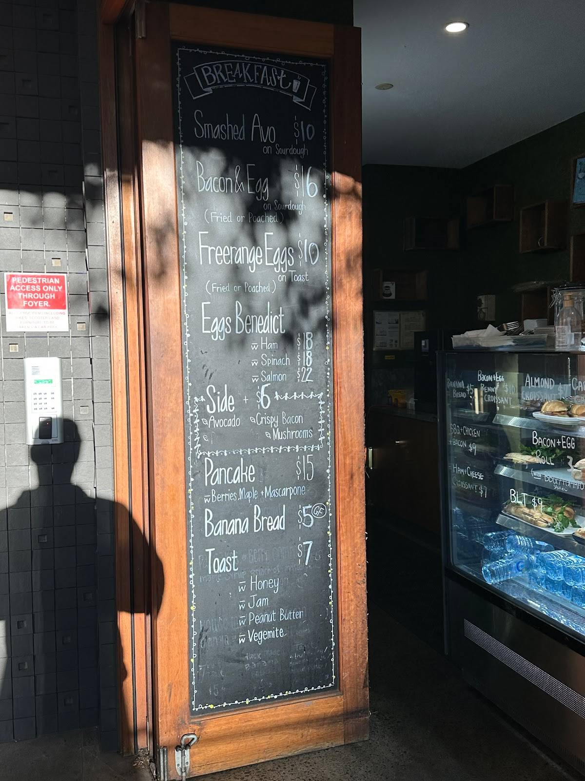 Menu at Ripe cafe, South Brisbane