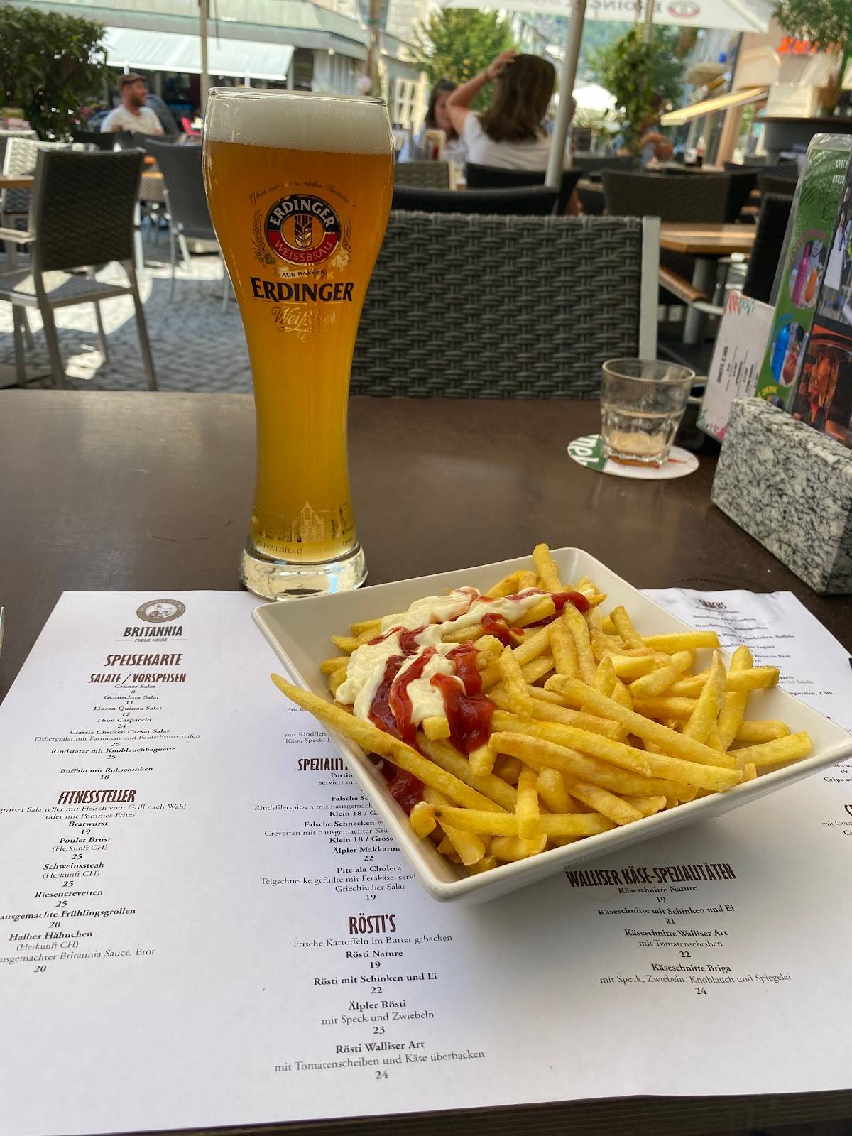Menu au Britannia Pub, Brig
