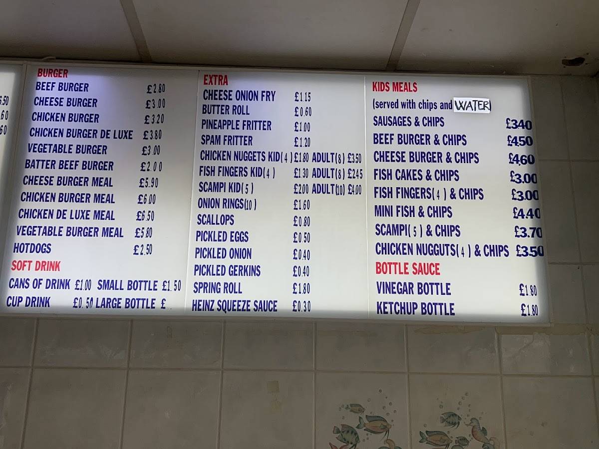 Menu at Brixworth Fish Bar, Northampton
