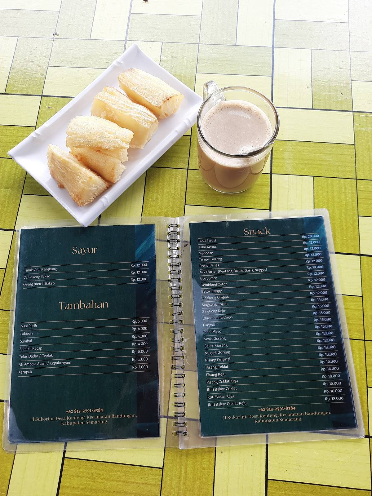 Menu at Bukit Alam restaurant, Bandungan