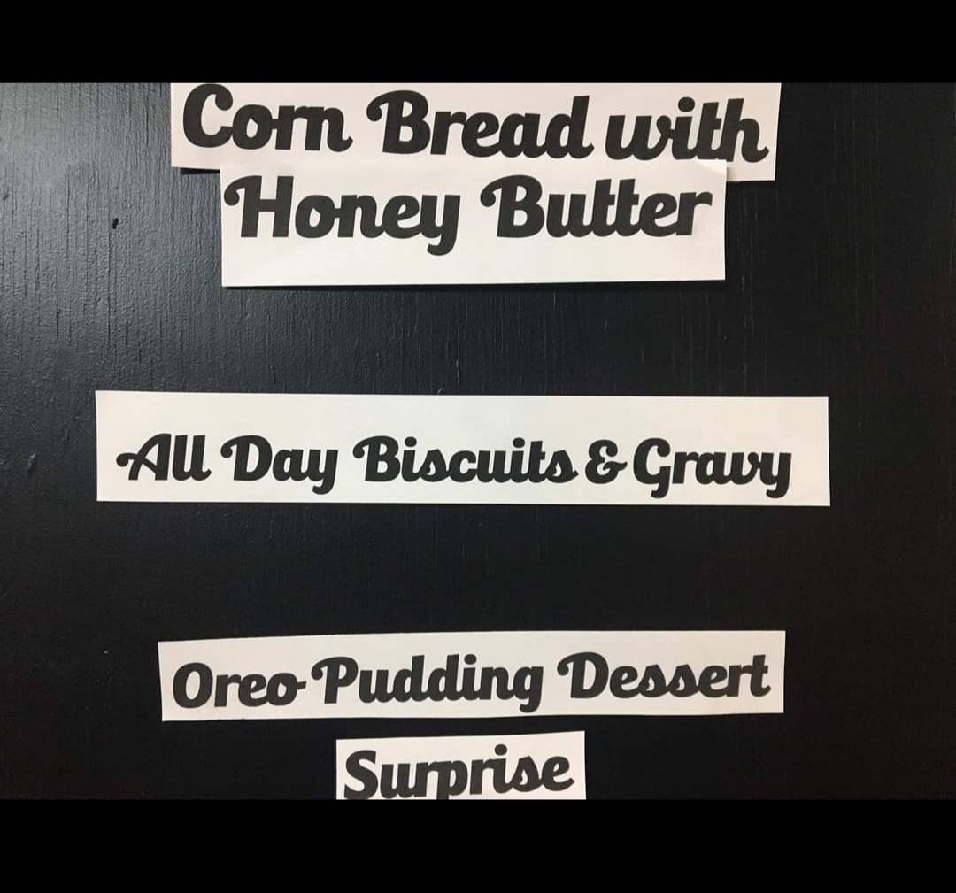 Menu at Bump's Burgers restaurant, Iron River
