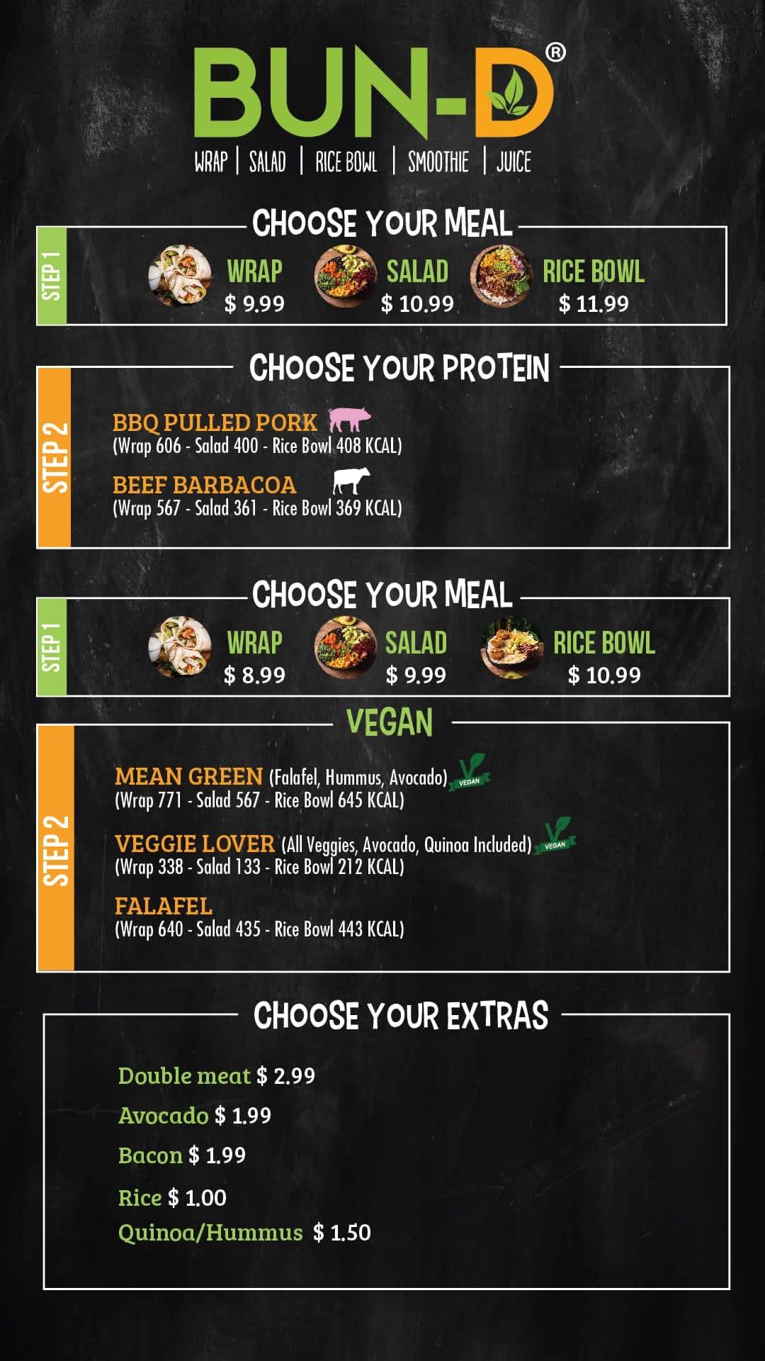 Menu at Bun-D pub & bar, Lago Vista