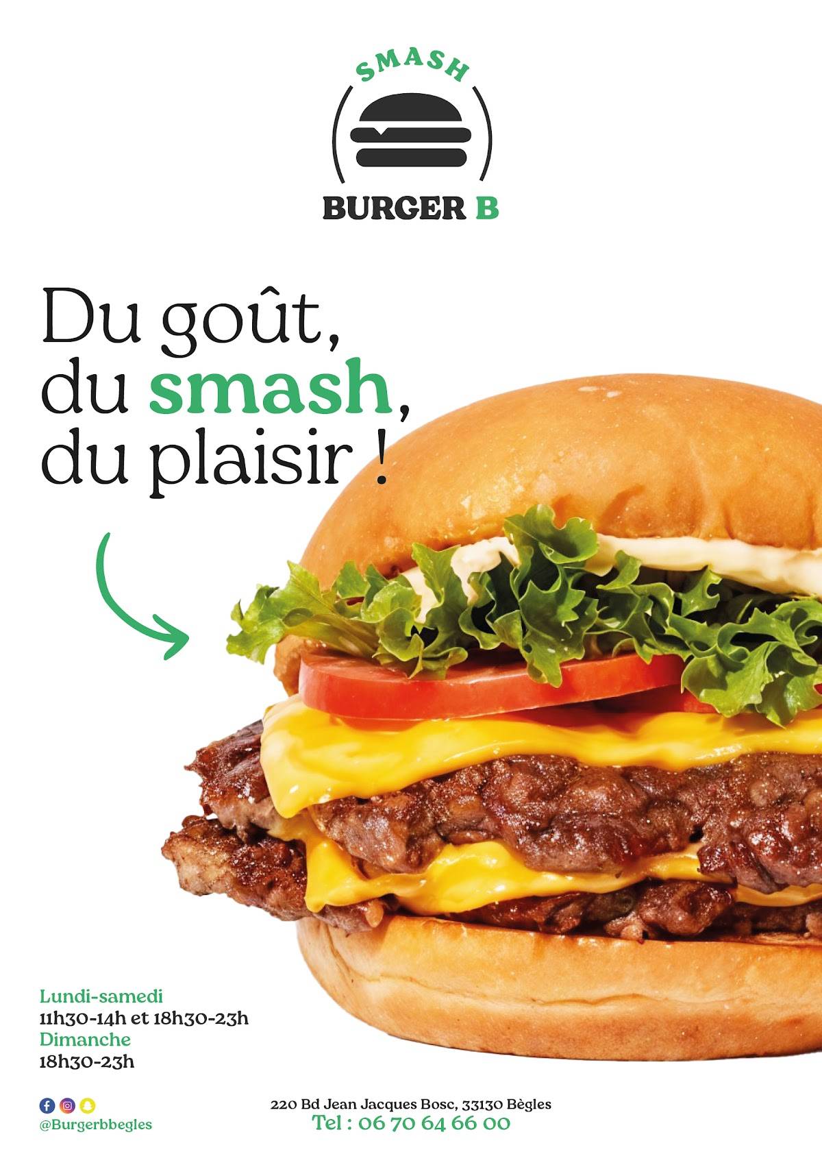 Menu au Burger B restaurant, Bègles