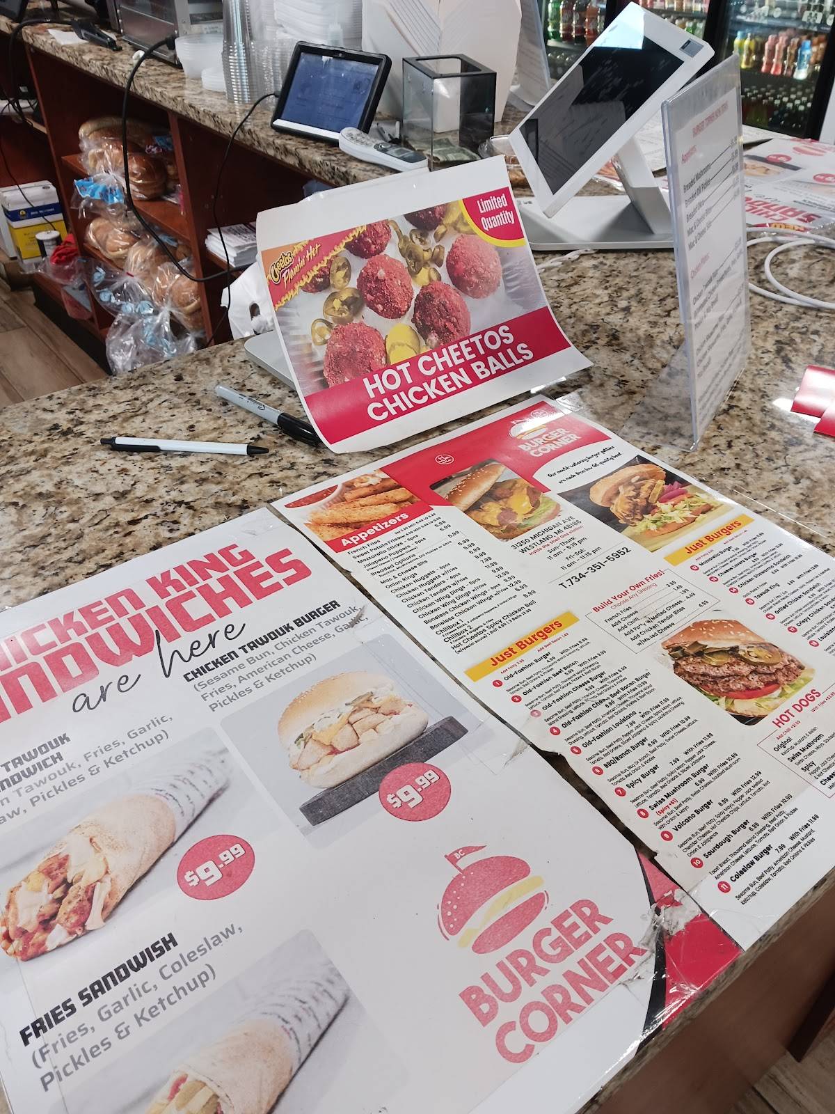 Menu at Burger Corner restaurant, Westland
