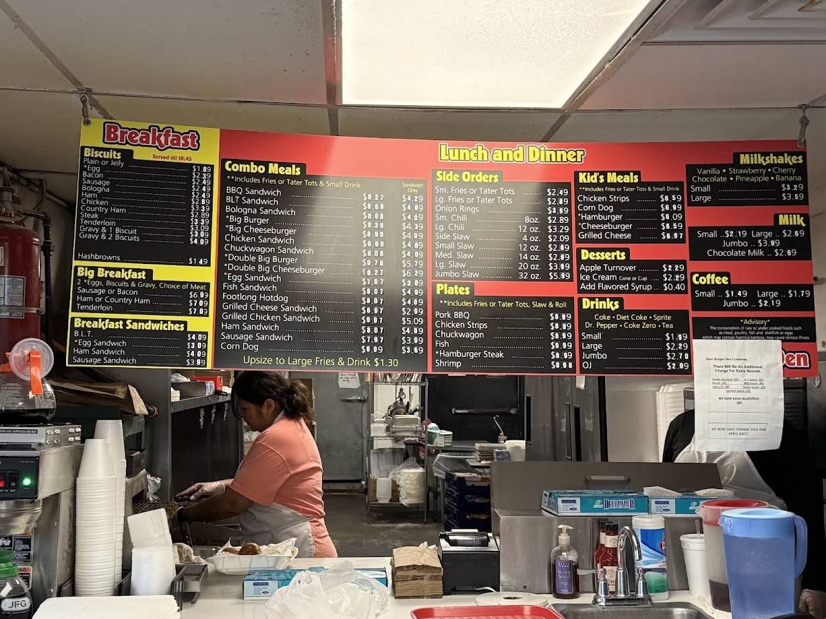 Menu at Burger Den restaurant, Cohutta, 160 GA-2